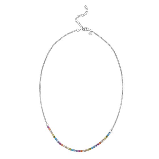 agc19698-18 Silver Rainbow CZ Necklace | Royal Chain Group