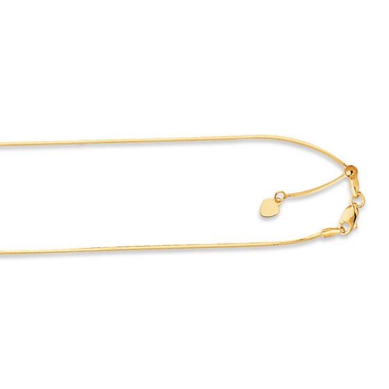 AOCT1 14K Gold 0.85mm Adjustable Octagonal Snake Chain | Royal Chain Group