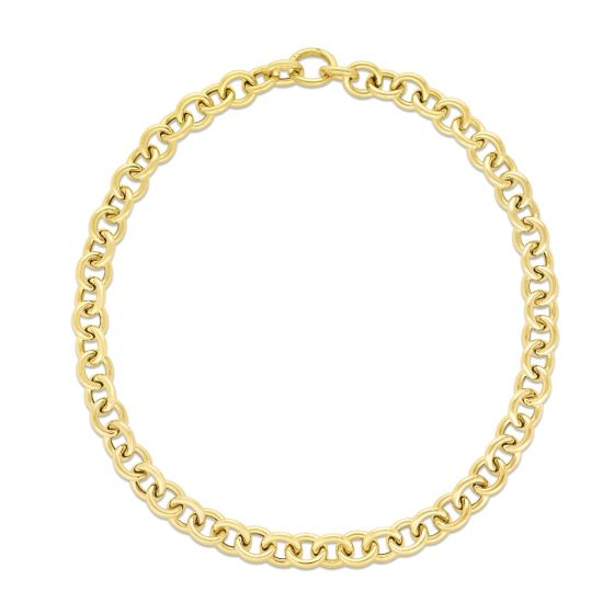 14K Gold Round Link Push Clasp Chain | Royal Chain Group