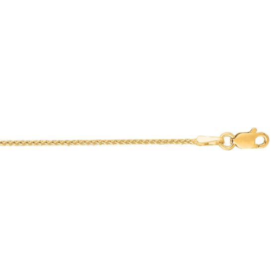 DRW30 14K Gold 1.1mm Diamond Cut Round Wheat Chain | Royal Chain Group