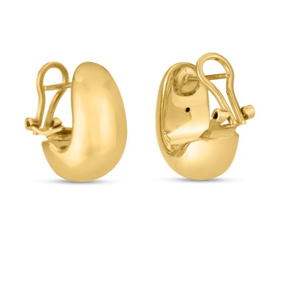 14K Gold Fancy Omega Hoops | Royal Chain Group