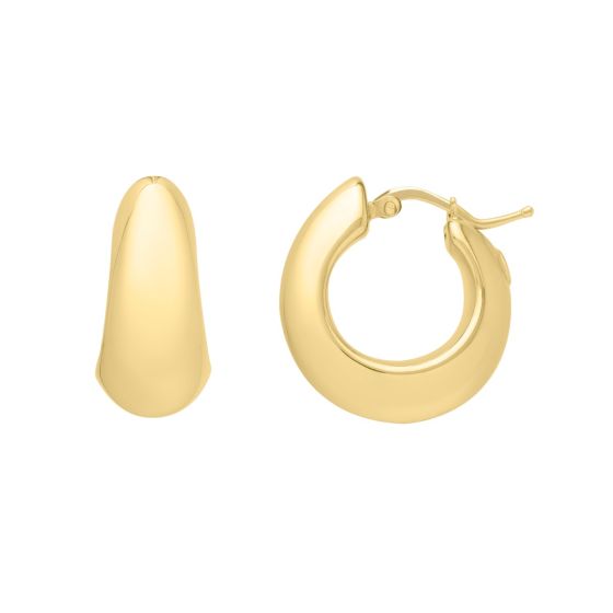 e15338 14K Tapered Hoops | Royal Chain Group