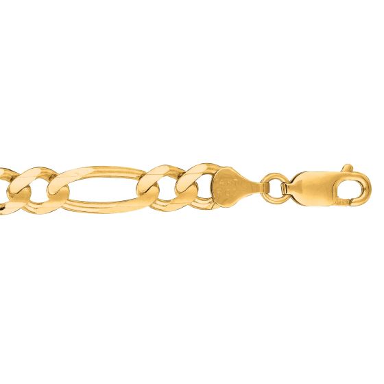 14K Gold 7mm Figaro Chain with Lobster Lock | Royal Chain Group