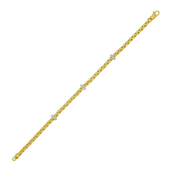 gtc19198-0725 14K Venetian Diamond Rondel Bracelet | Royal Chain Group