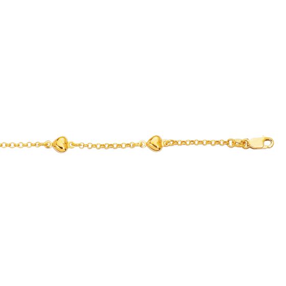 HT105 14K Gold Heart Station Link Chain | Royal Chain Group