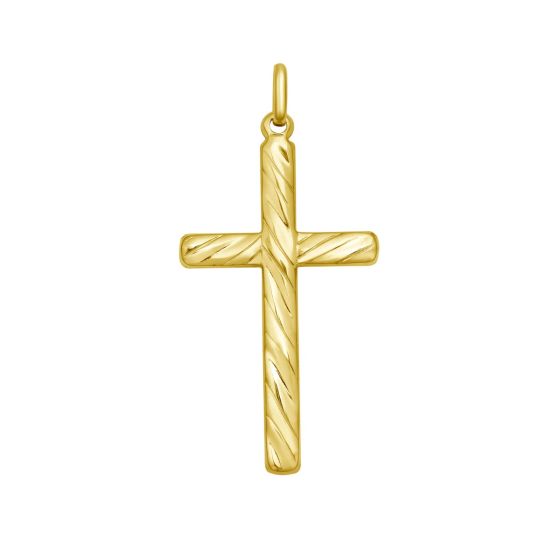 p10689 14K Swirl Cross Pendant | Royal Chain Group
