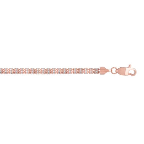 pwiced130 14K Rose 3.3mm Two-Tone Fancy Ice Chain | Royal Chain Group