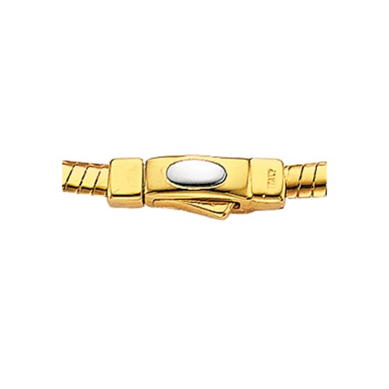 14K Gold 4mm Reversible Omega with Box Lock | Royal Chain Group
