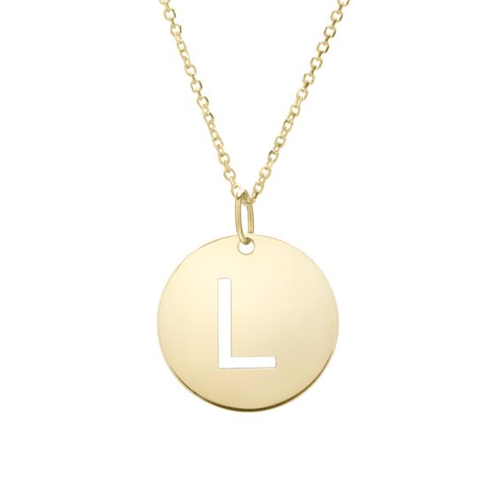 14k Disc Pendant Initial | Royal Chain Group