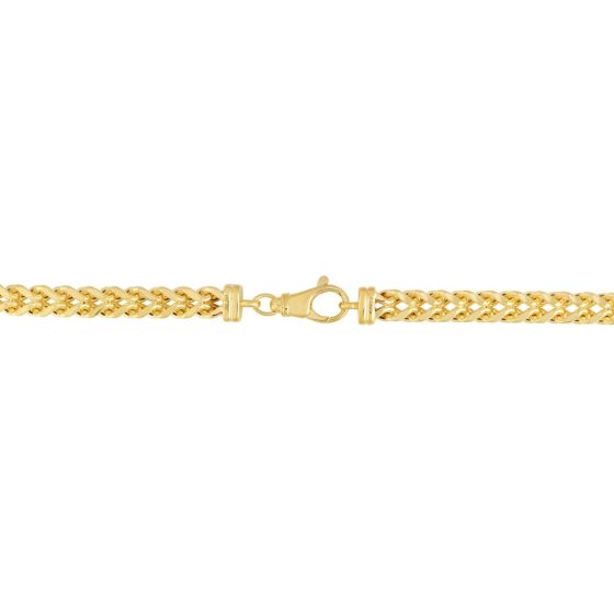 14K Gold 4.4mm Semi-Solid Square Franco Chain with Lobster Lock | Royal ...