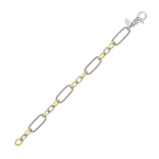 silc19261 Silver & 18K Large Alternating Figaro Chain | Royal Chain Group