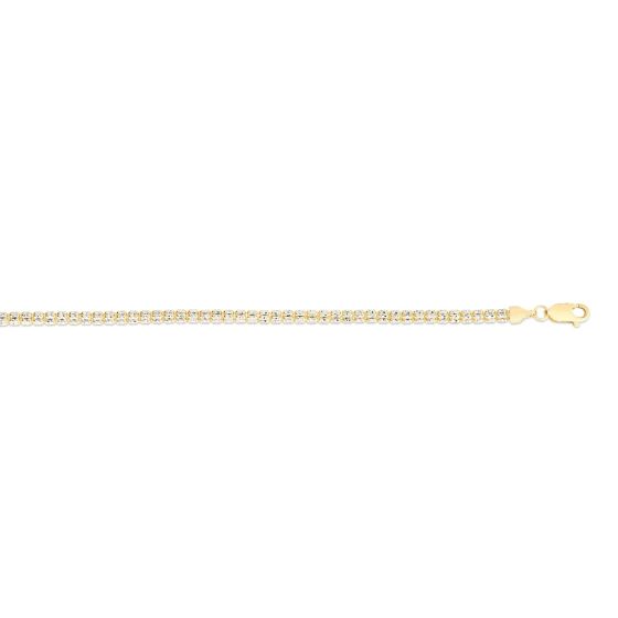 ticed130 14K 3.3mm Two-Tone Fancy Ice Chain | Royal Chain Group