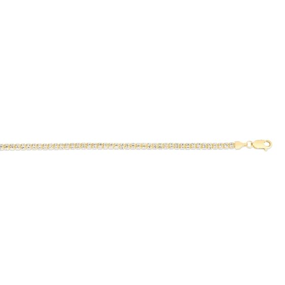 zticed130 10K 3.3mm Two-Tone Fancy Ice Chain | Royal Chain Group