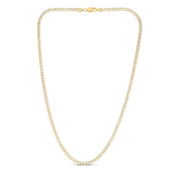 ticed160 14K 3.8mm Two-Tone Fancy Ice Chain | Royal Chain Group