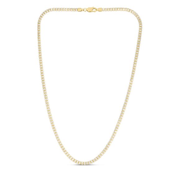 zticed160 10K 3.8mm Two-Tone Fancy Ice Chain | Royal Chain Group