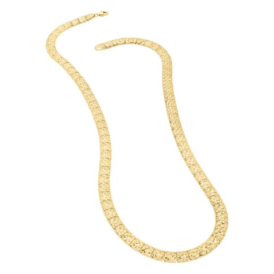 zrc6767 10K Textured Square Cut Link Fancy Chain | Royal Chain Group