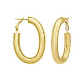 14K Oval Omega Hoops | Royal Chain Group