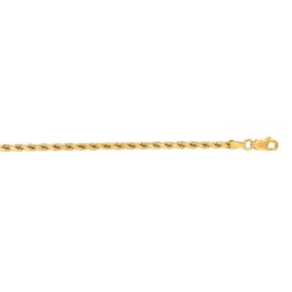 14K Gold 3.5mm Diamond Cut Royal Rope Chain with Lobster Lock | Royal ...