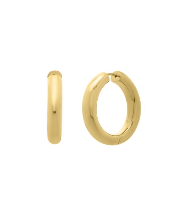 agye15963 Silver Plated Round Snap Clasp Hoops | Royal Chain Group