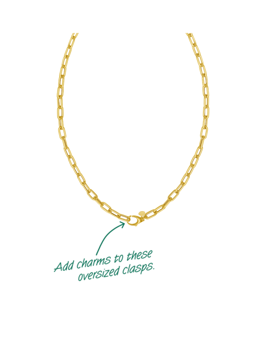 rc15429-18 14K Push Lock Charm Necklace | Royal Chain Group