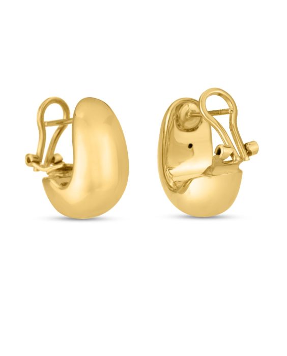 14K Gold Small Omega C-Hoops | Royal Chain Group