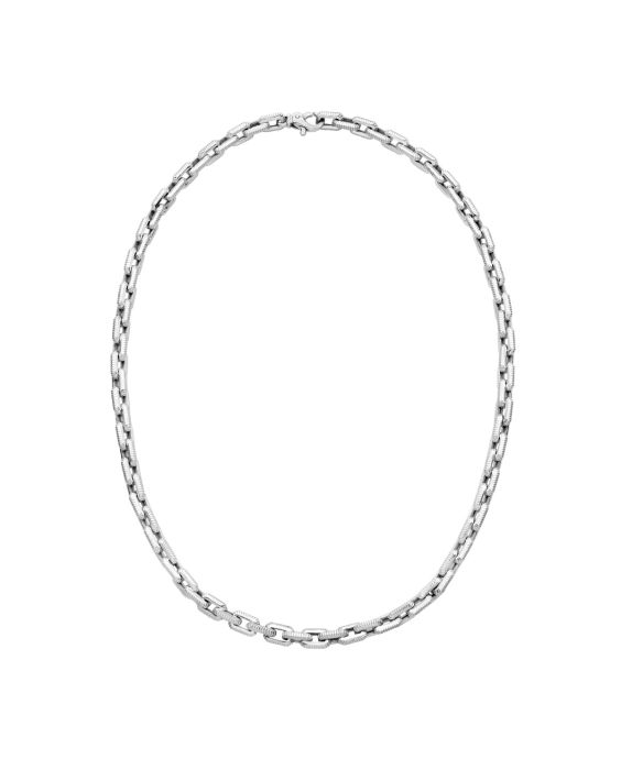 pgc18112-0850 Silver Textured Rectangle Link Bracelet | Royal Chain Group