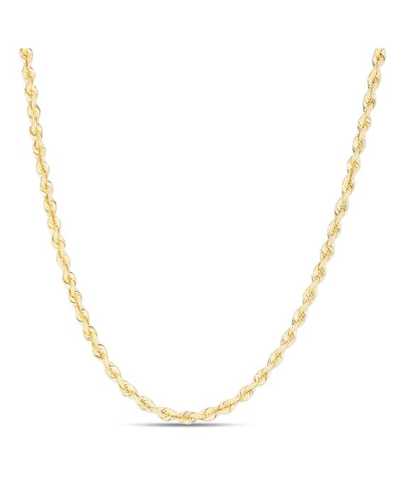 slk035 14K 4.3mm Silk Rope Chain | Royal Chain Group