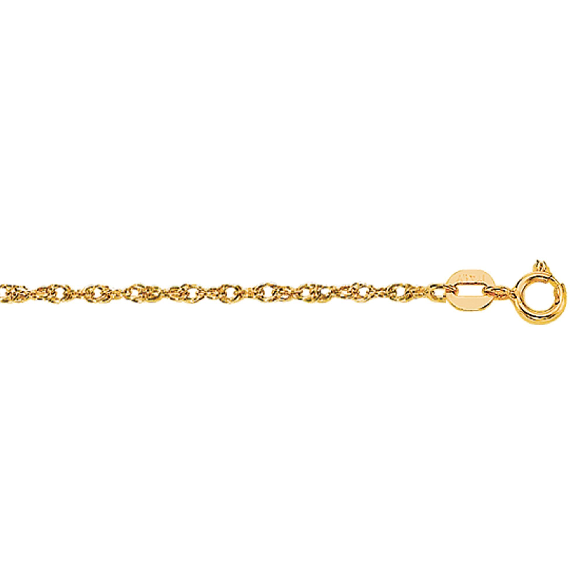 8R 14K Gold 1.1mm Machine Rope Chain (Carded) | Royal Chain Group