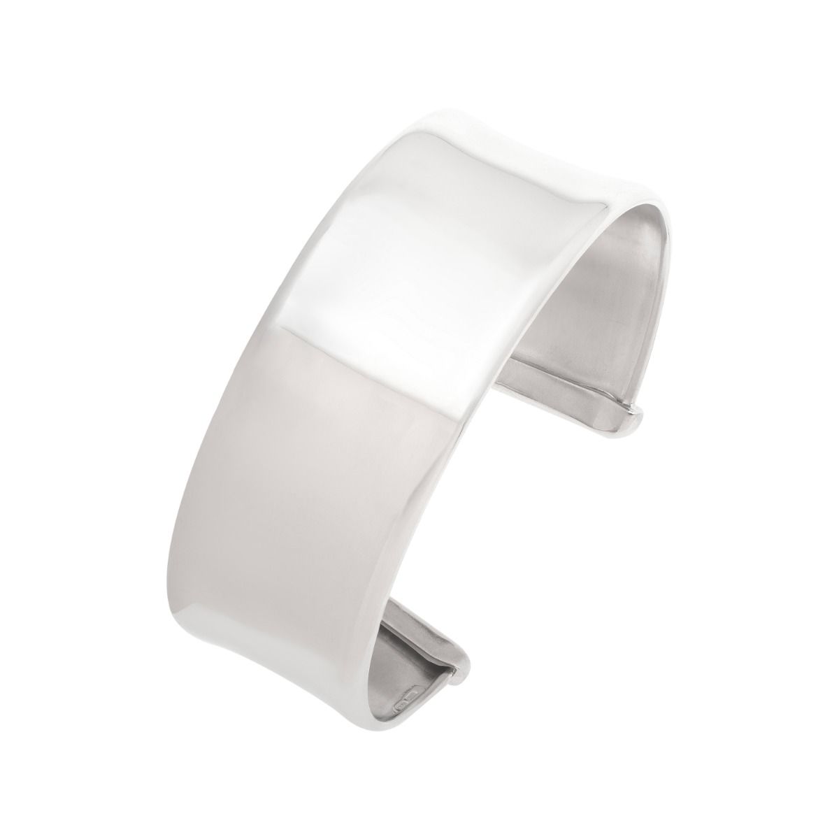 agb10241 Silver Wide Sculpted Cuff Bangle | Royal Chain Group