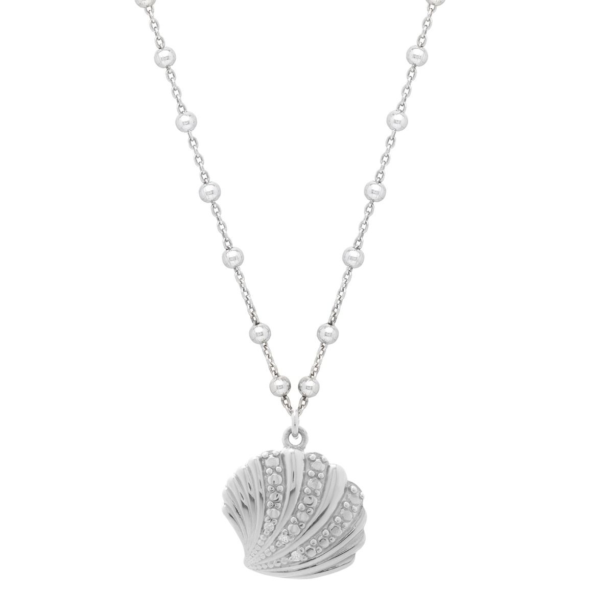 agc17816-18 Silver Sea Shell Necklace | Royal Chain Group