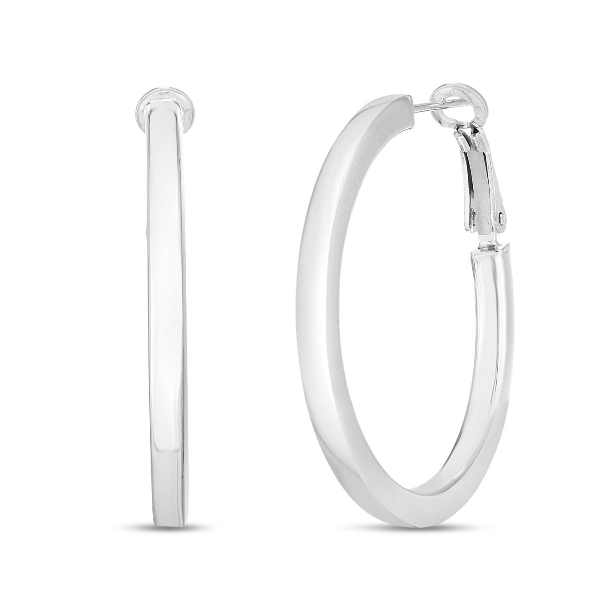 Silver 30mm Snap Hoops | Royal Chain Group