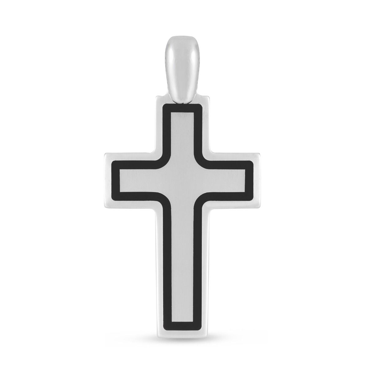 agp10162 Silver Black Frame Cross Pendant | Royal Chain Group