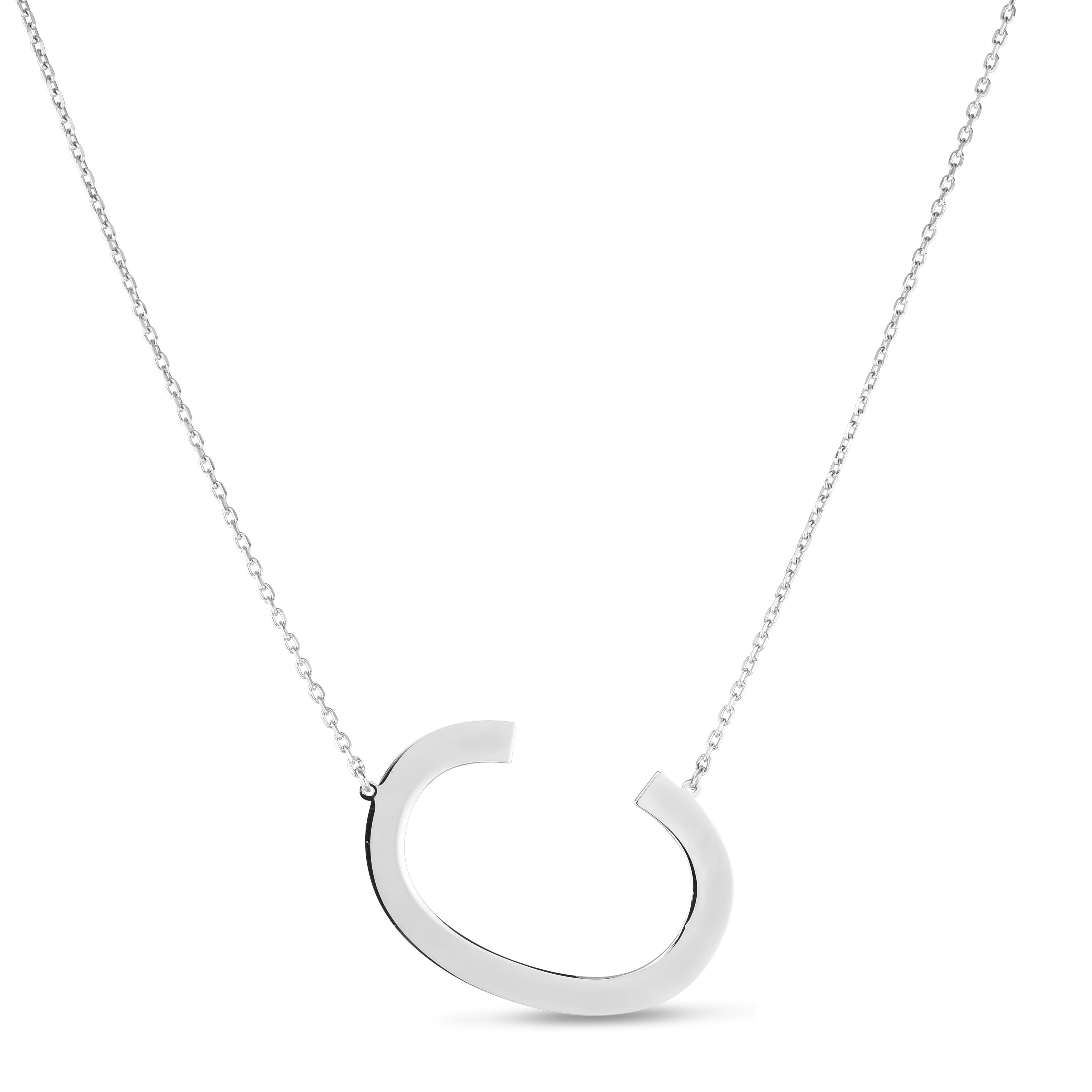 Silver C Letter Necklace Royal Chain Group