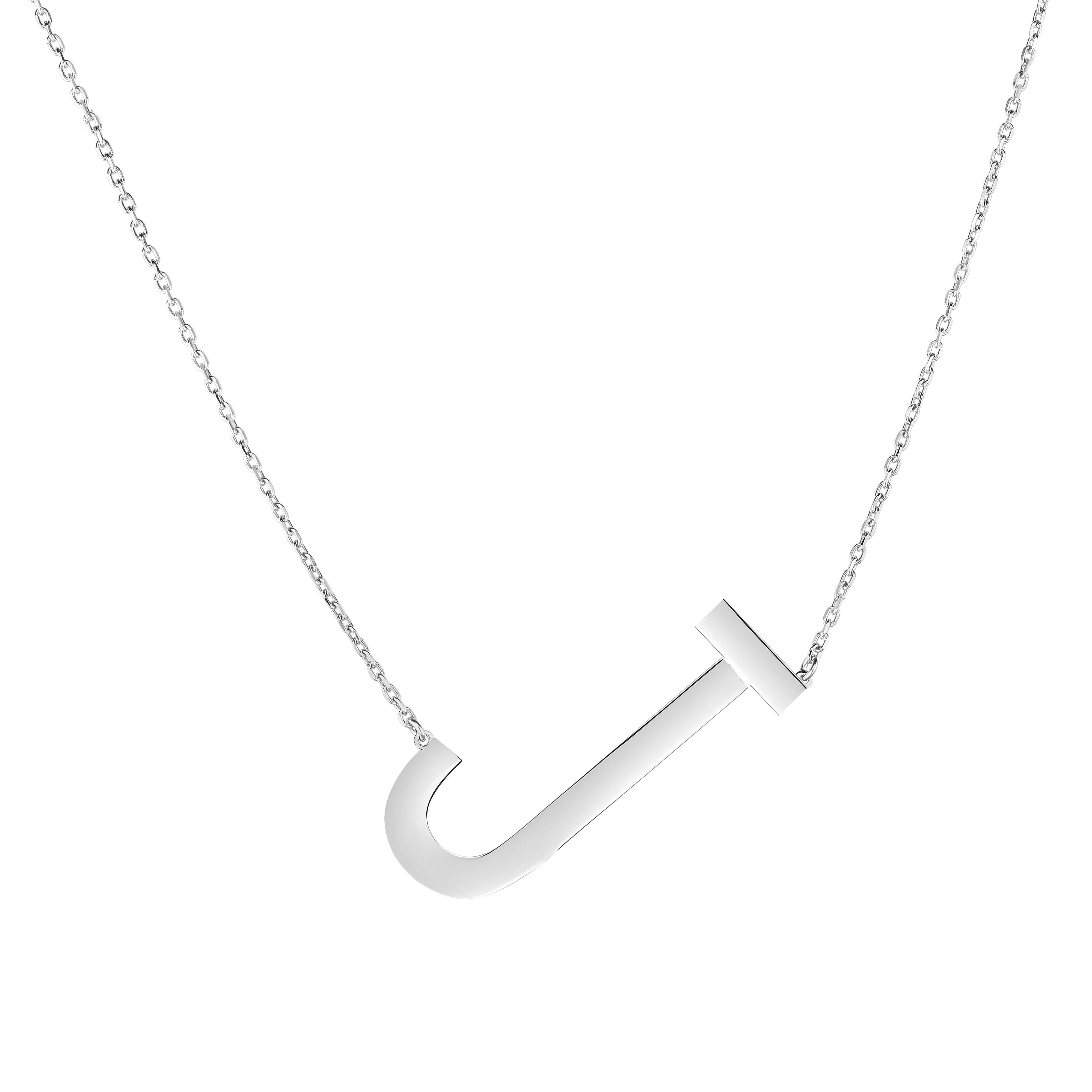 Silver J Letter Necklace Royal Chain Group