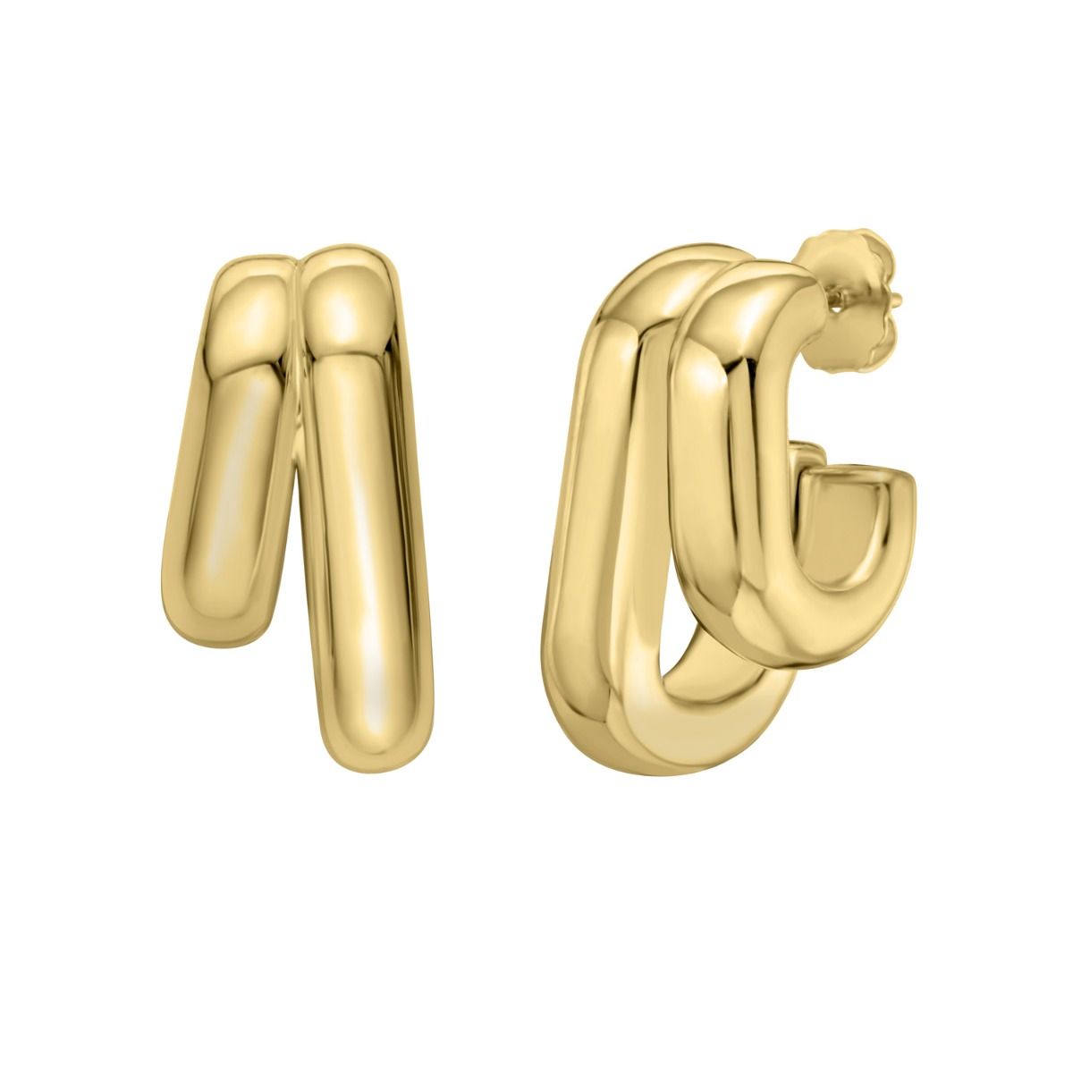 agye15594 Silver Plated Biggie Smalls Paperclip Hoops | Royal Chain Group