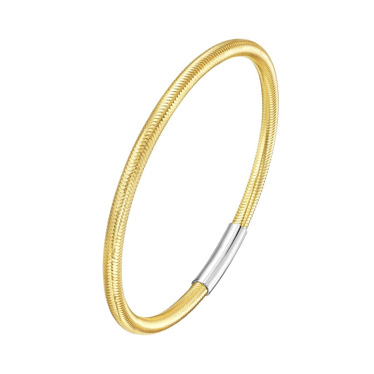 agywc19241 Silver Plated Basketweave Stretch Bangle | Royal Chain Group