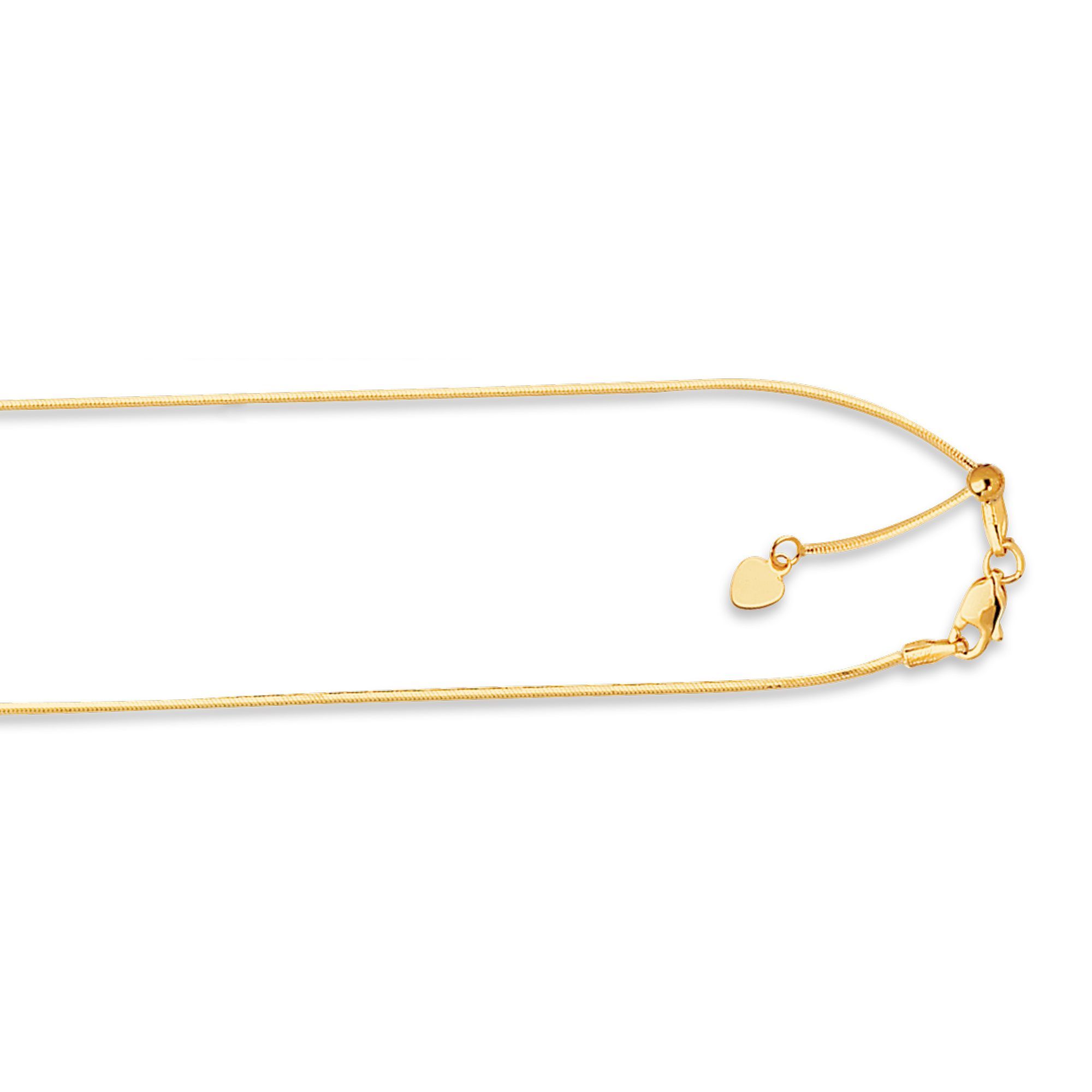 AOCT1 14K Gold 0.85mm Adjustable Octagonal Snake Chain | Royal Chain Group