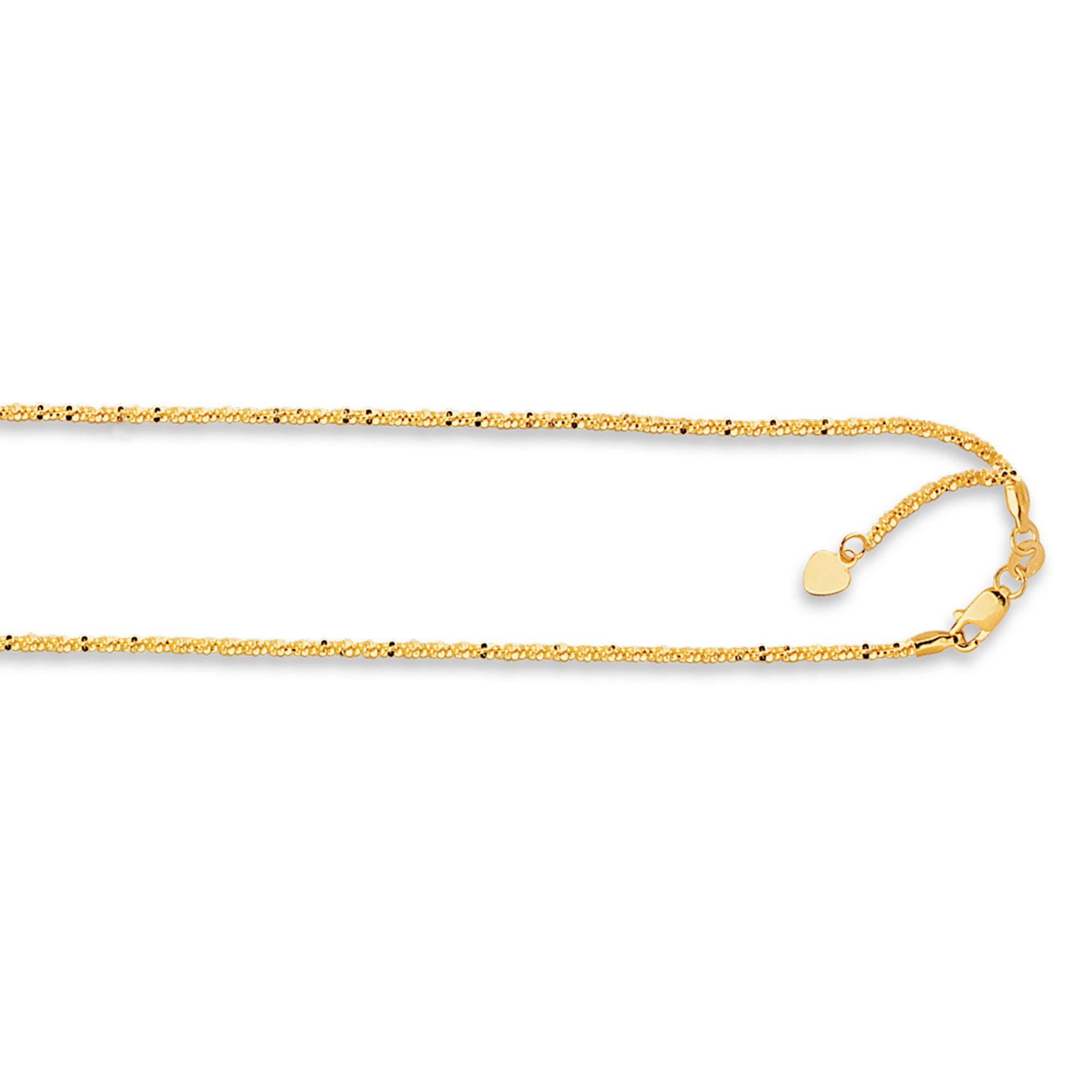 ASC025 14K Gold 1.5mm Adjustable Sparkle Chain | Royal Chain Group