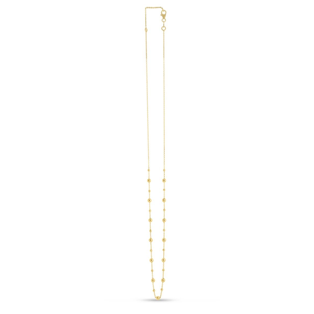 14K Gold Bead Station Necklace | Royal Chain Group