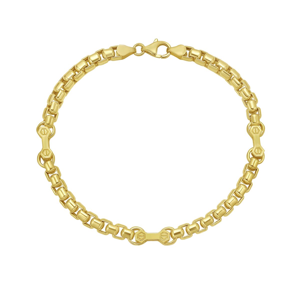 c19622-0850 14K Gold Round Box Hardware Bracelet | Royal Chain Group