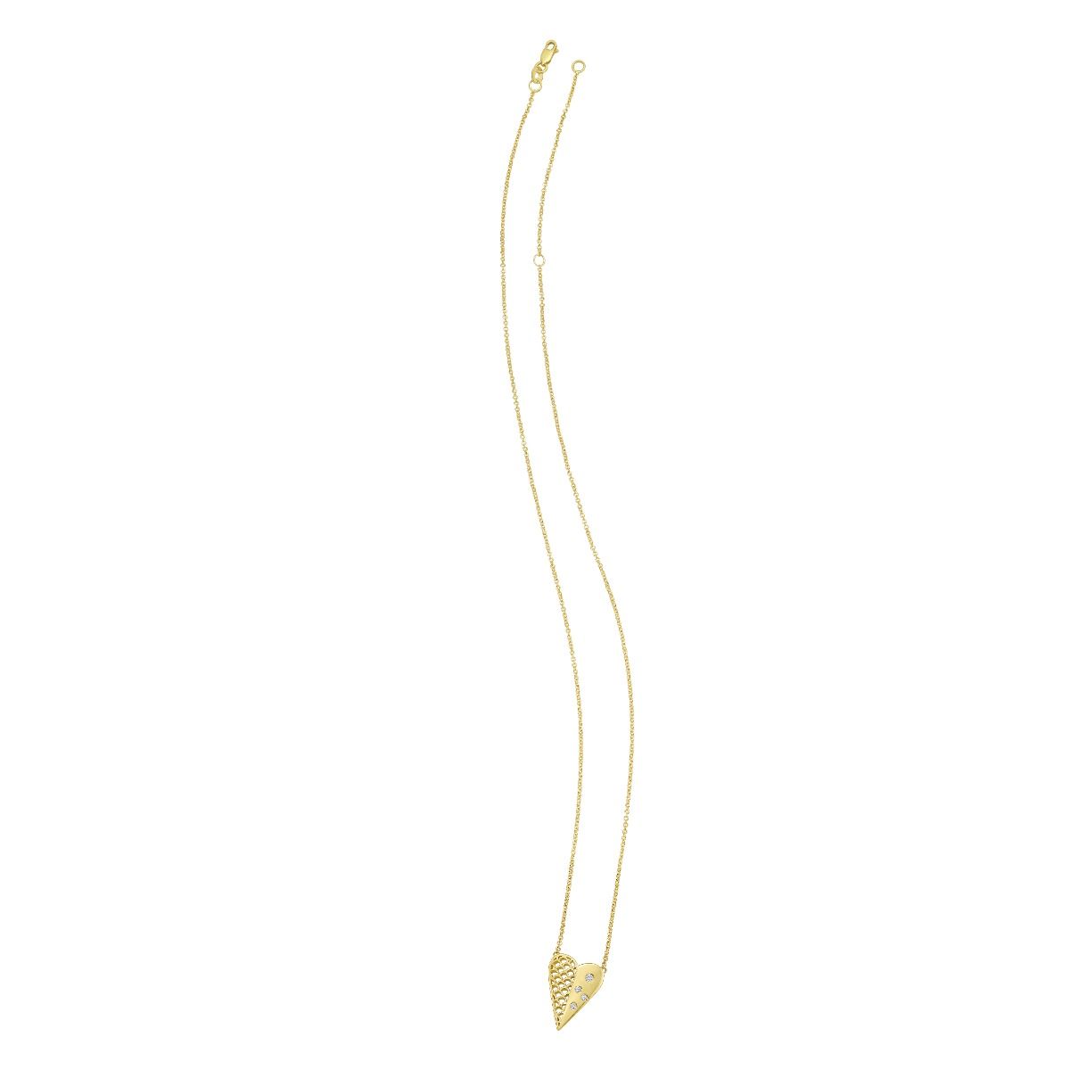 c20157-18 14K Diamond Vannrie Heart Necklace | Royal Chain Group