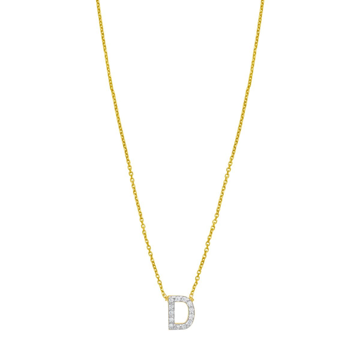 cd18801-18 14K Mini Diamond D Initial | Royal Chain Group