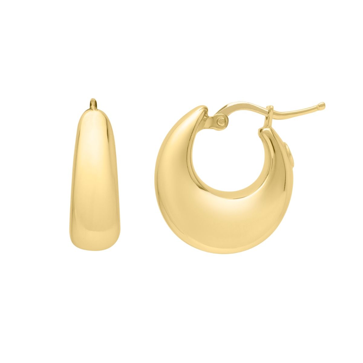 e15337 14K Medium Tapered Hoops | Royal Chain Group