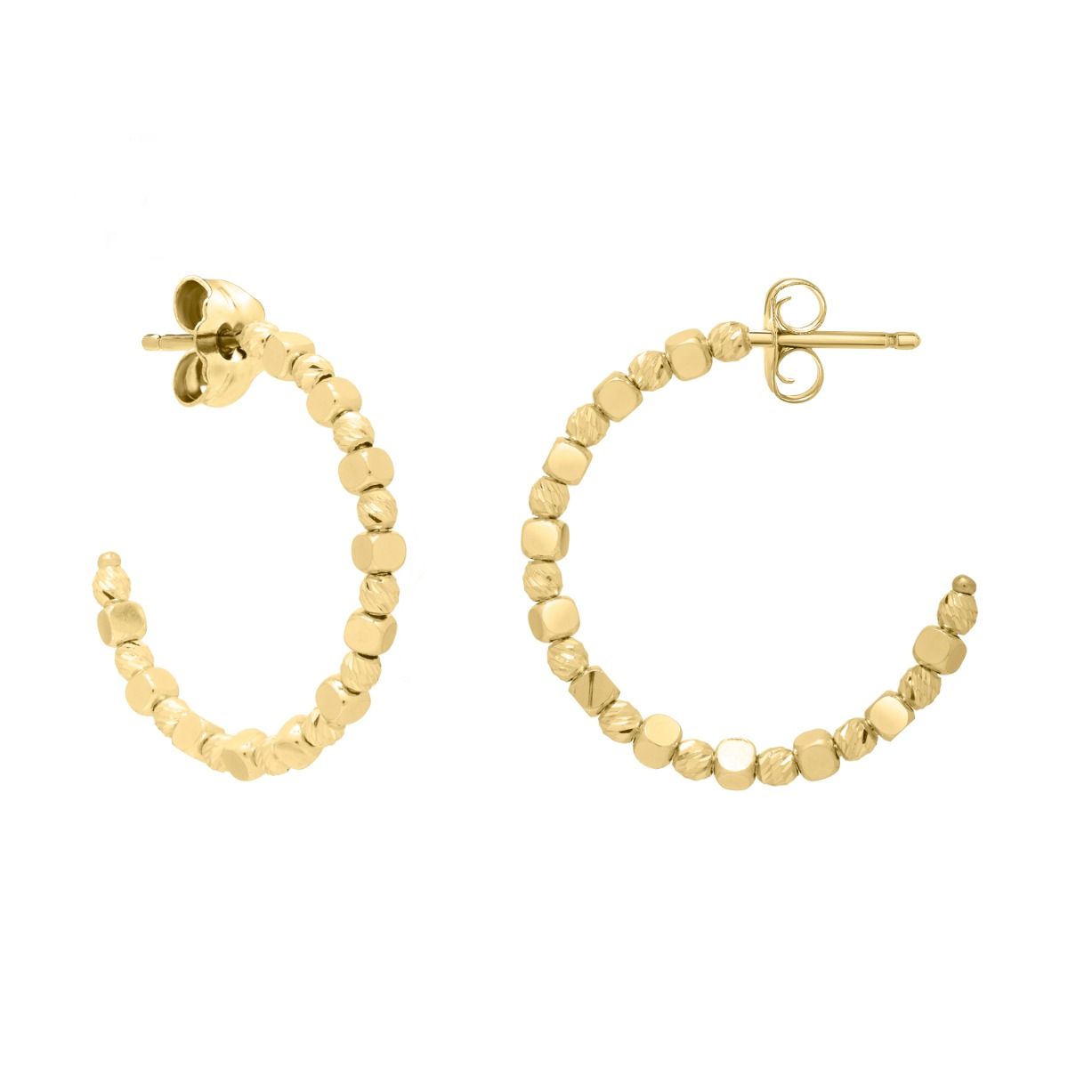 e15661 14K Pebble C Hoops | Royal Chain Group