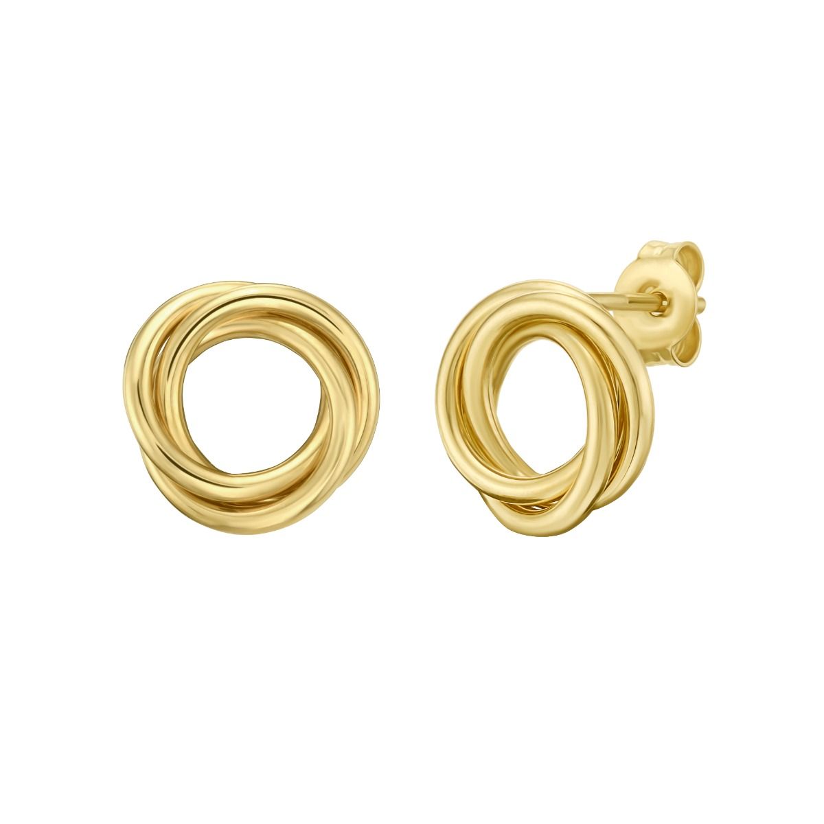 e16280 14K Interlocking Trinity Studs | Royal Chain Group