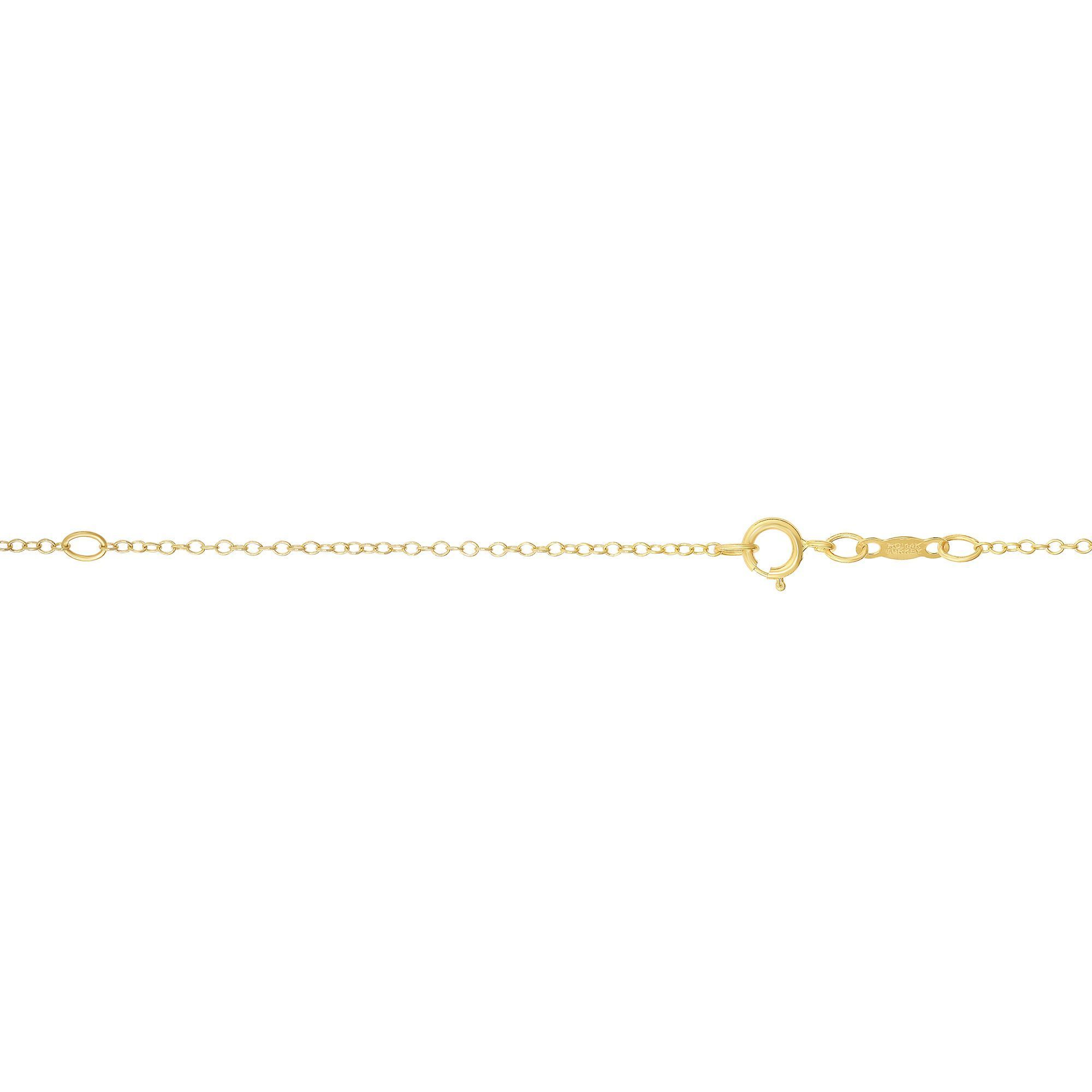 14K Gold 1.2mm Extendable Chain (Jump Ring at 16 inch) with Spring Ring ...