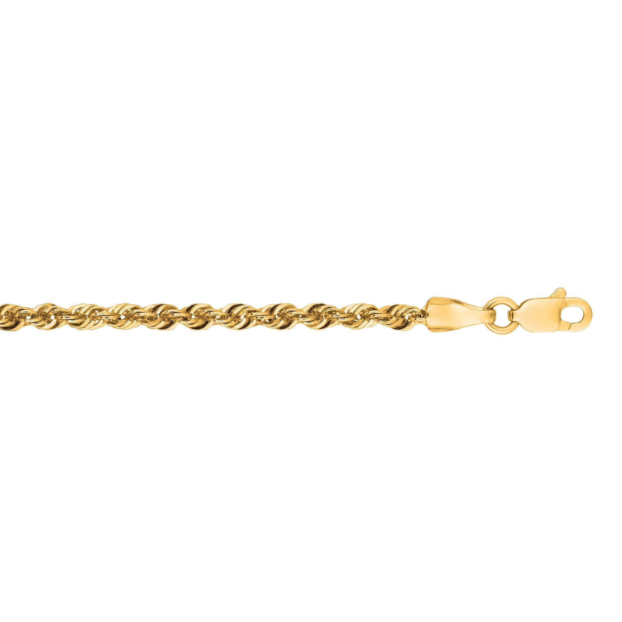 14K Gold 2.5mm Lite Rope Chain with Lobster Lock | Royal Chain Group