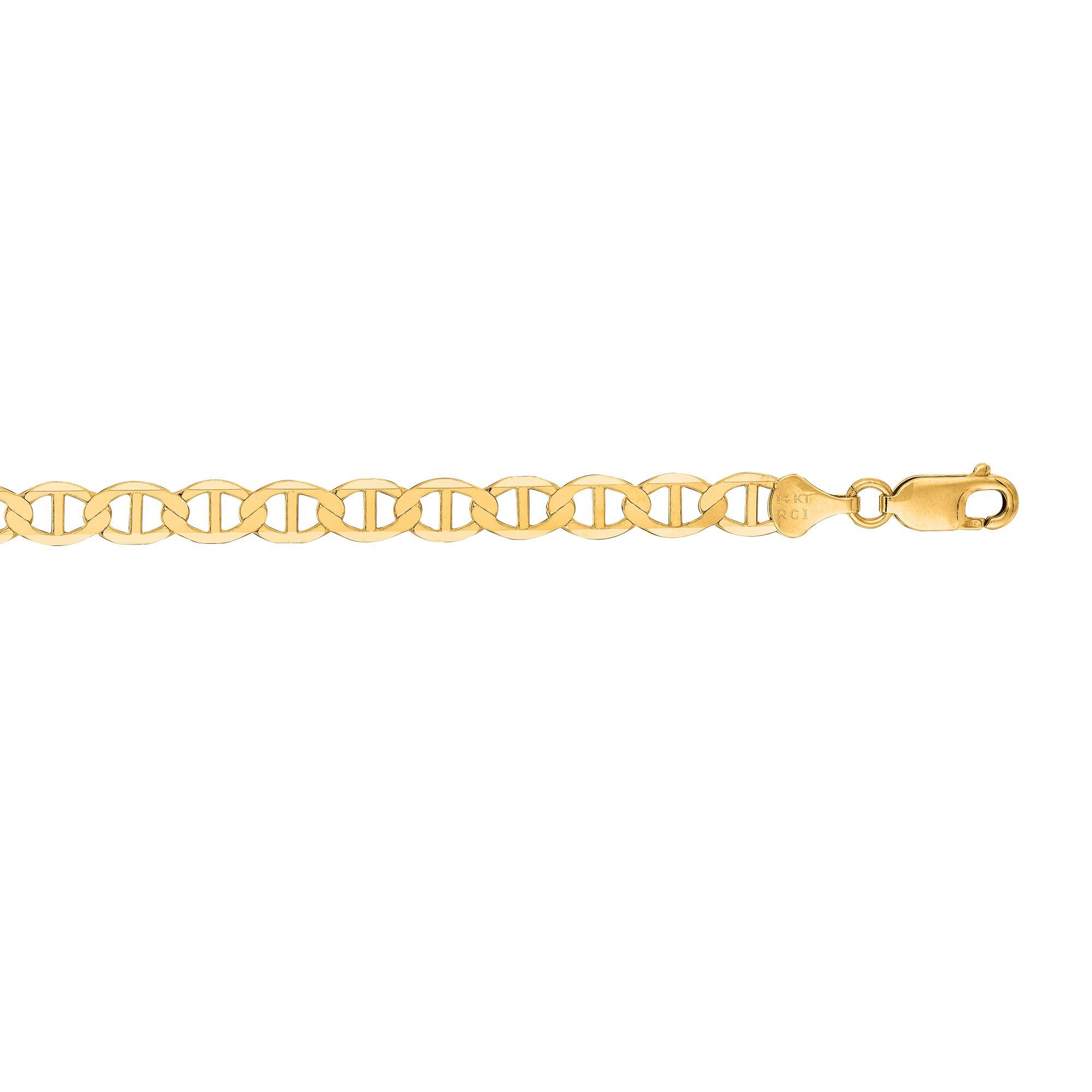14K Gold 6.3mm Mariner Chain with Lobster Lock | Royal Chain Group