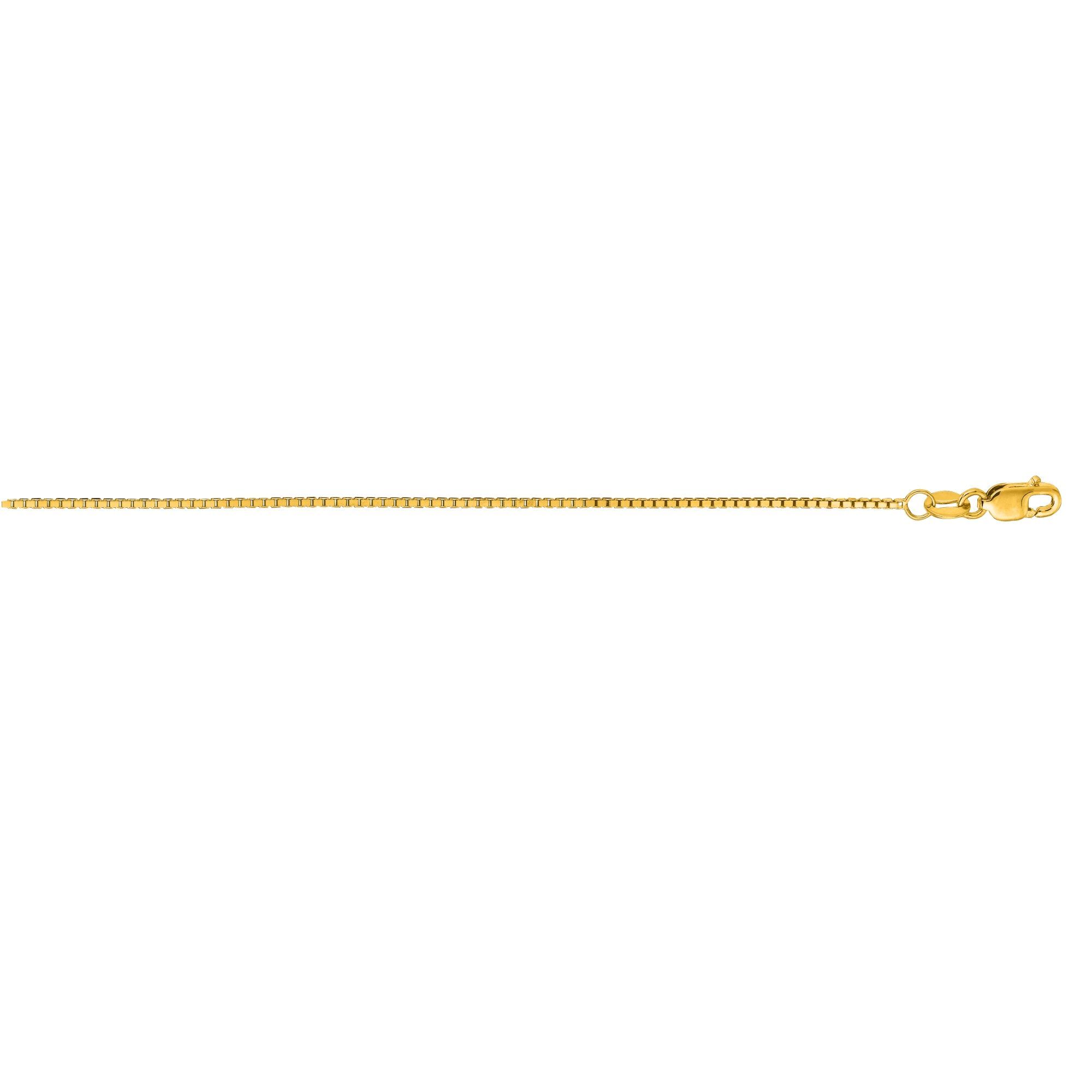 14K Gold 1mm Octagonal Box Chain with Lobster Lock | Royal Chain Group
