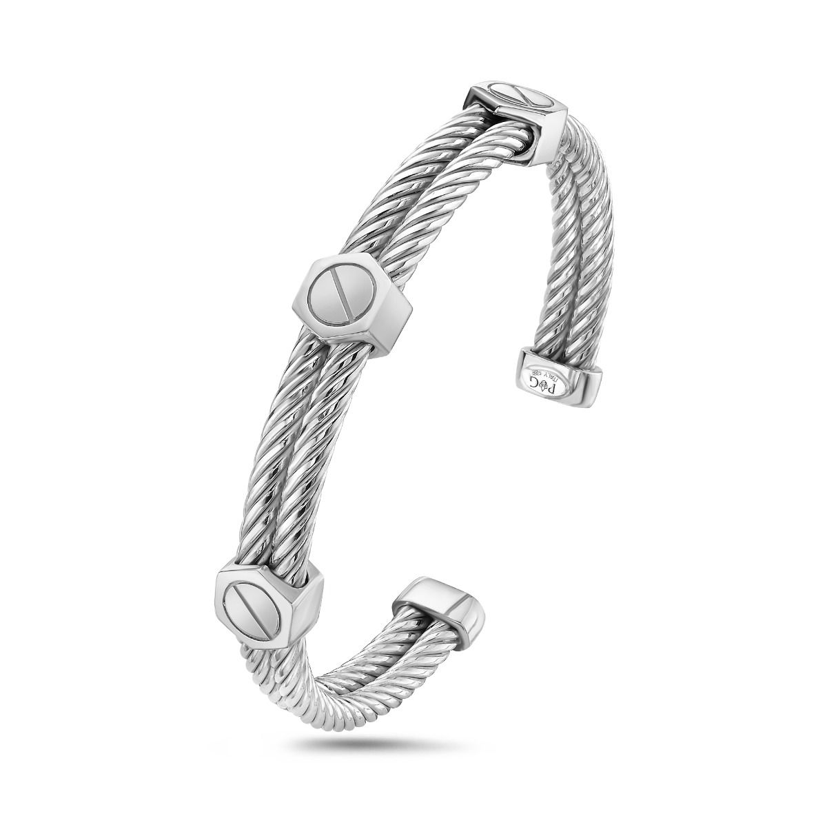 pgb10251 Silver Italian Cable Men's Cuff | Royal Chain Group